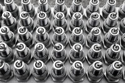 Car Spark Plugs Rows Pattern Engine Pieces Stock Photo - Image of ...