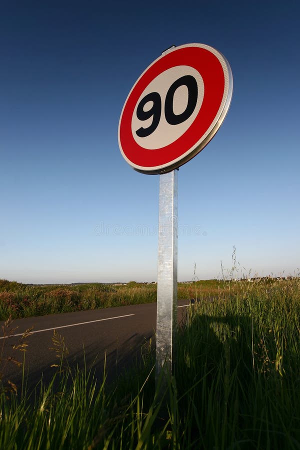Car Speed Limit Roadsign stock photo. Image of field - 13093802