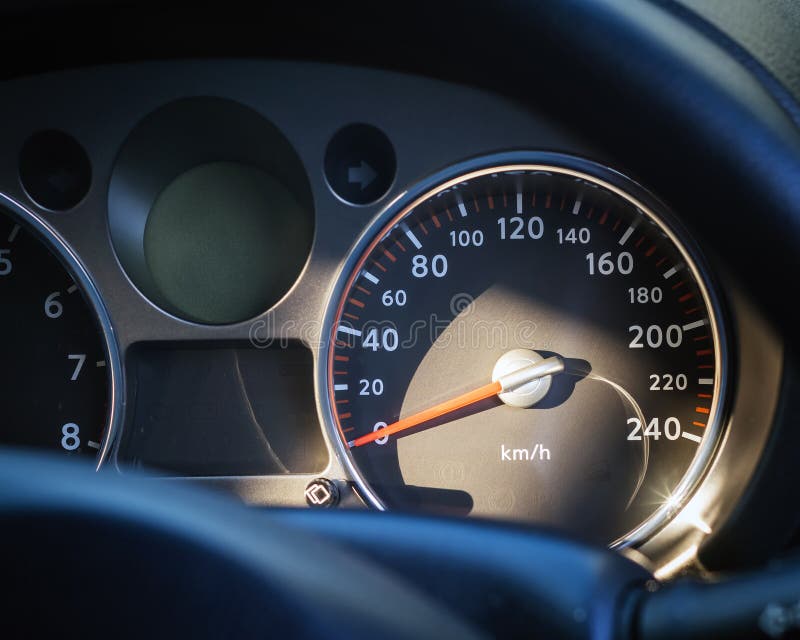 Car speed meter stock image. Image of morning, close - 52183037