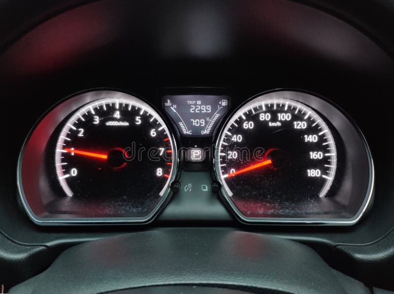 Car Speed Meter Close-up Dashboard Modern Automobile Stock Image ...