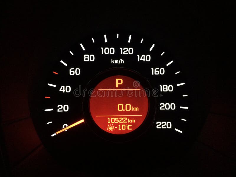 Car Speed Meter Instrument Board. Stock Image - Image of kilometer ...
