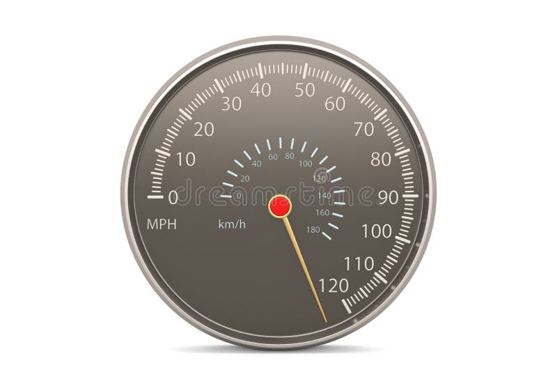 Car Speed Meter Isolated on White Background. 3D Illustration Stock ...