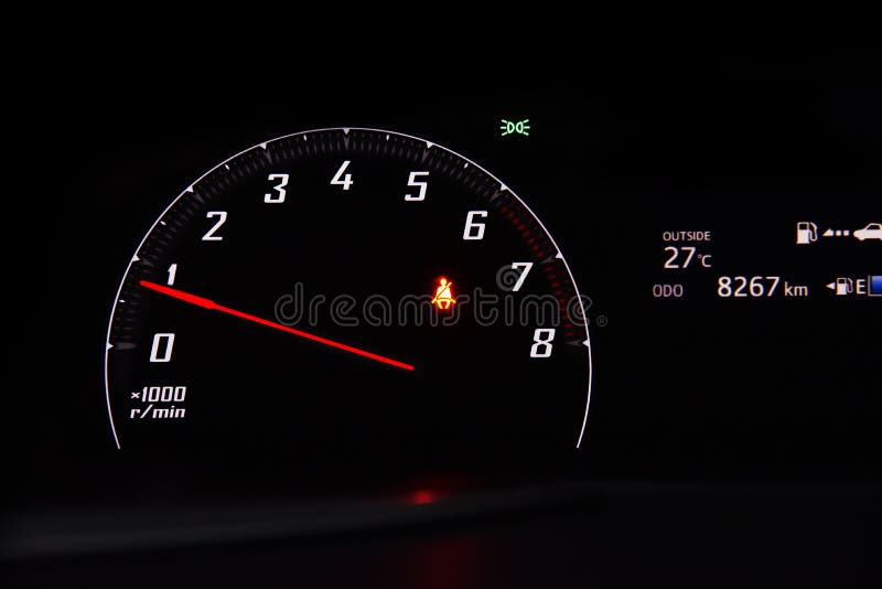 CAR Speed Meter and Miles Engine Stock Image - Image of black ...