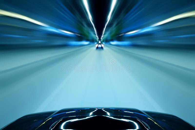 Car Speed Night Drive on the Road in City Stock Photo - Image of ...