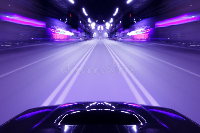 Car speed night drive stock image. Image of fast, glow - 57147217