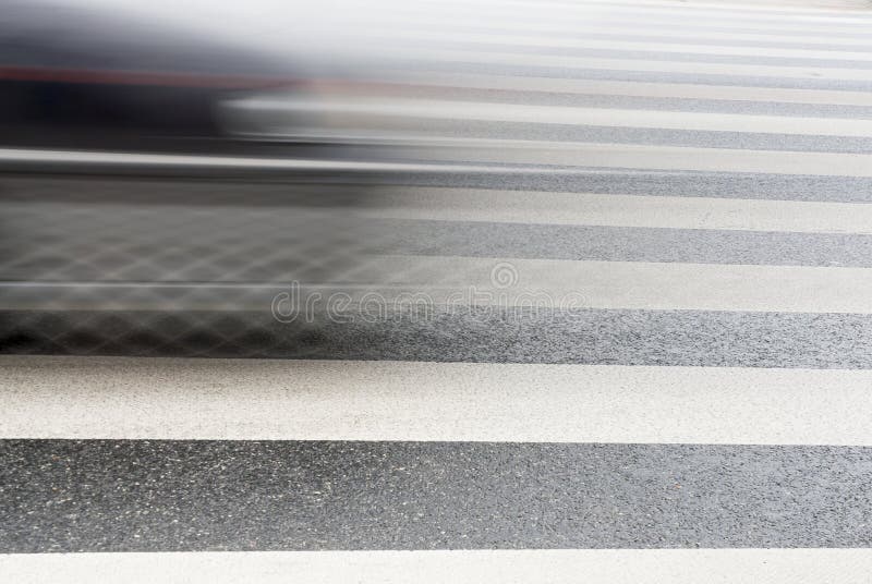 Car Speeding Over Zebra Crossing. Stock Photo - Image of track, sign ...