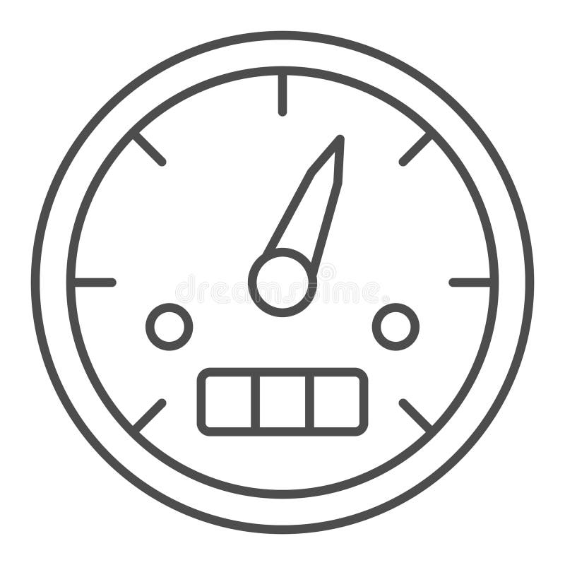 Car Speedometer with Arrow Thin Line Icon, Car Service Concept. Vector ...