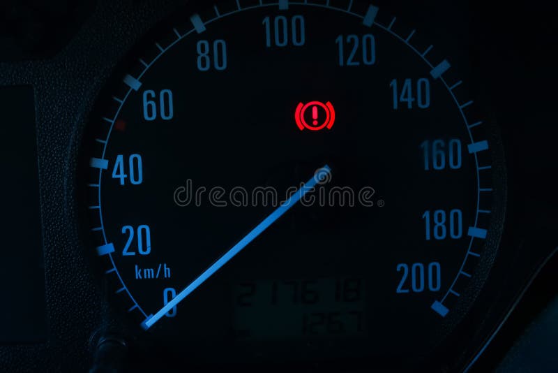 Car Speedometer Arrow at Zero in Shadow Stock Photo - Image of closeup ...