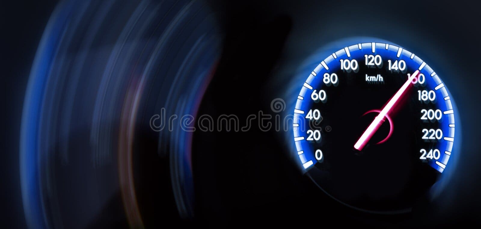 Illuminated Digital Speedometer Stock Image - Image of indicator, drive ...