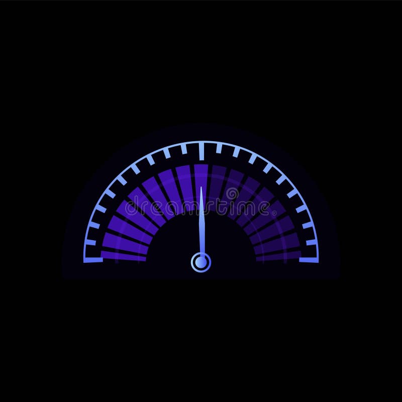 Car Speedometer, Semicircle Digital Neon LED Gauge, Vector Speed Motion ...
