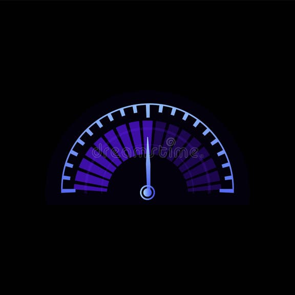 Car Speedometer, Semicircle Digital Neon LED Gauge, Vector Speed Motion ...