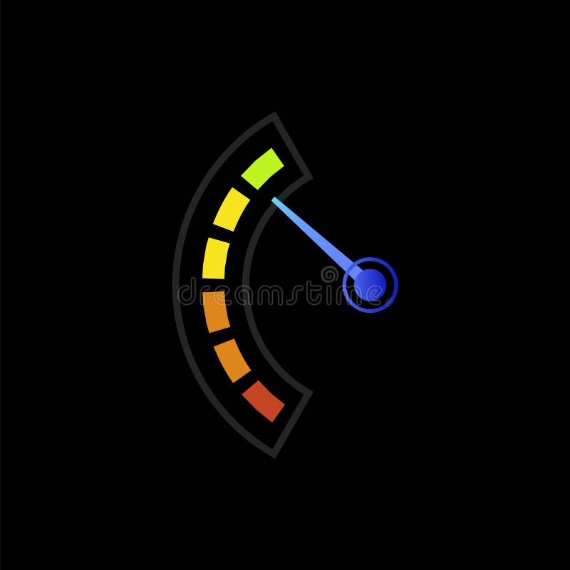 Car Speedometer, Yellow Orange Scale Semicircle Digital Gauge, Vector ...