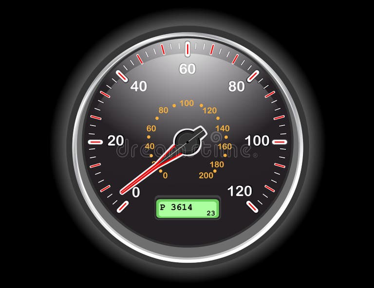 Car speedometer dial stock vector. Illustration of driving - 14433813