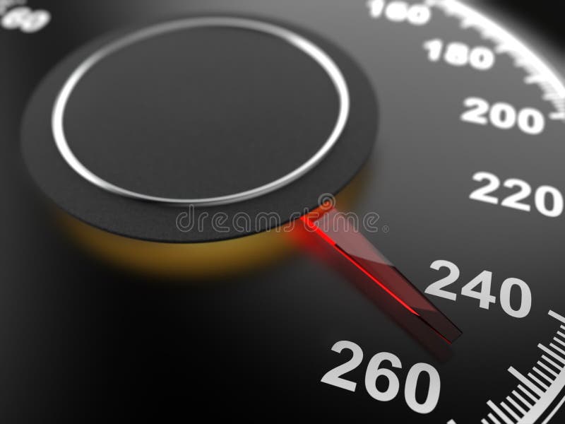 Car Speedometer Dial Indicating Maximum Speed Stock Illustration ...