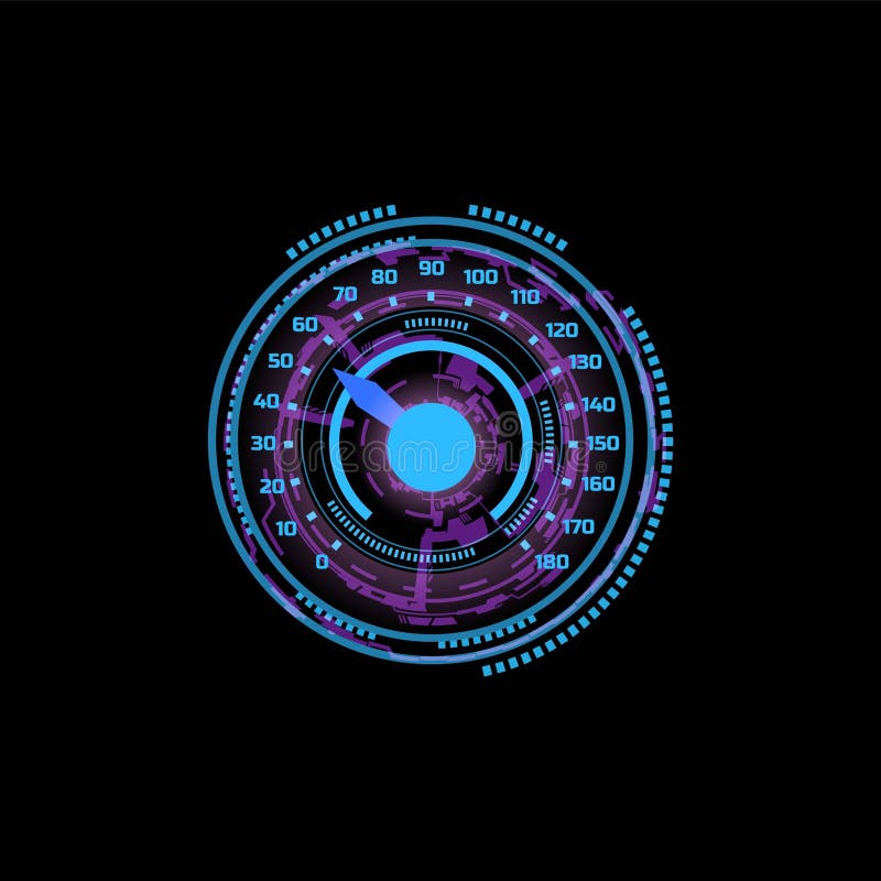 Car Speedometer High Tech Scale Dashboard, Digital Neon Speed Gauge ...