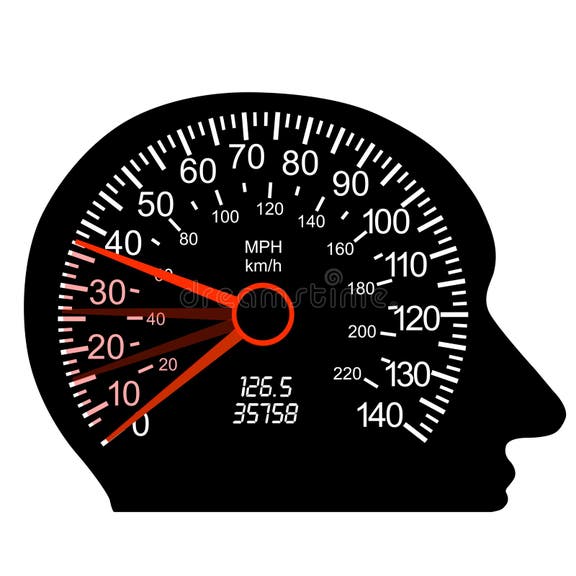 Car Speedometer in the Human Brain Stock Vector - Illustration of ...