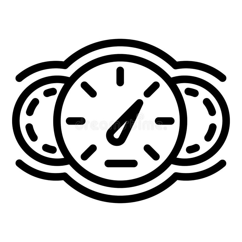 Car Speedometer Icon, Outline Style Stock Vector - Illustration of line ...