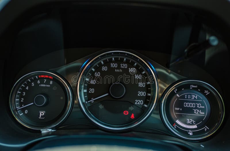 Car Speedometer with Information Display Stock Image - Image of display ...