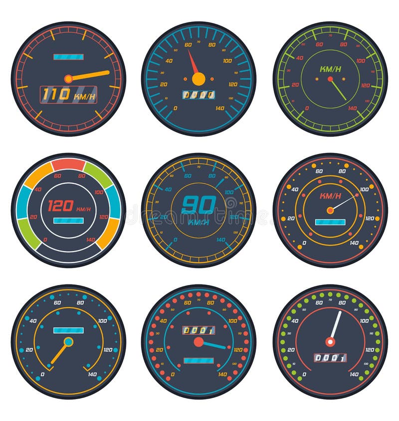 A Car Speedometer Level Indicator, Speed Flat Stock Vector ...