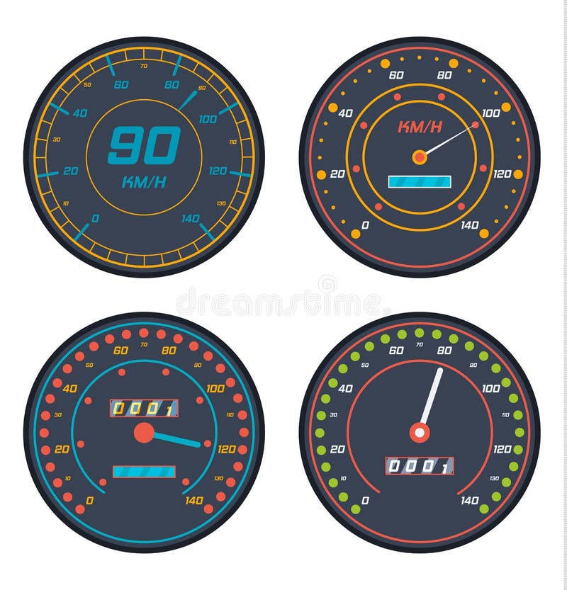 A Car Speedometer Level Indicator, Speed Flat Stock Vector ...