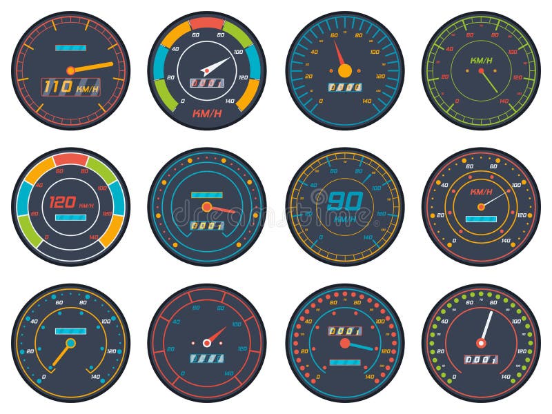 A Car Speedometer Level Indicator, Speed Flat Stock Vector ...