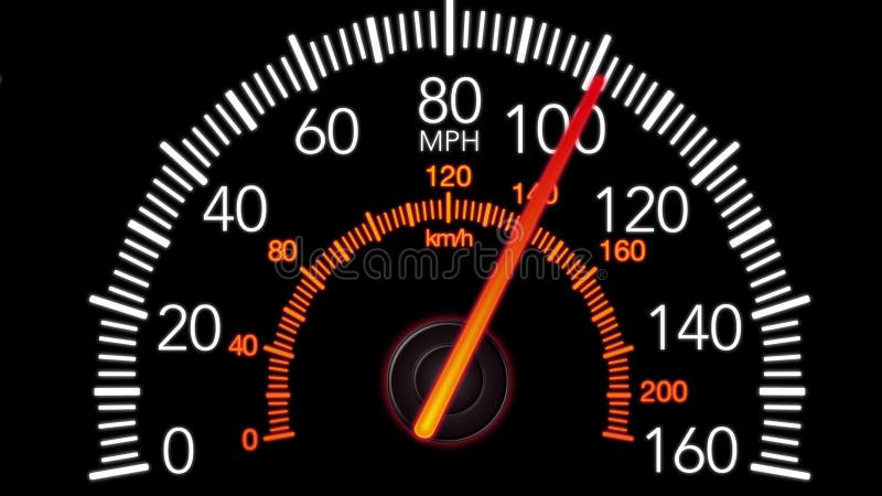 Car Speedometer and Moving Pointer, on a Green Screen Background. Stock ...