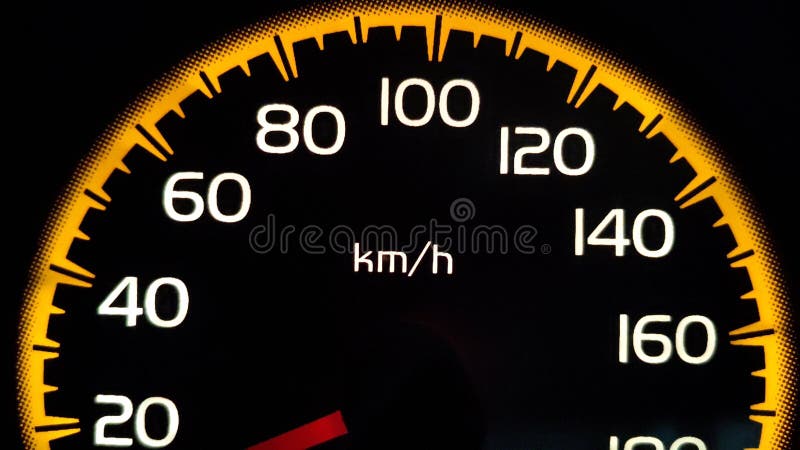 Car Speedometer with Orange and White Lights Stock Image - Image of ...
