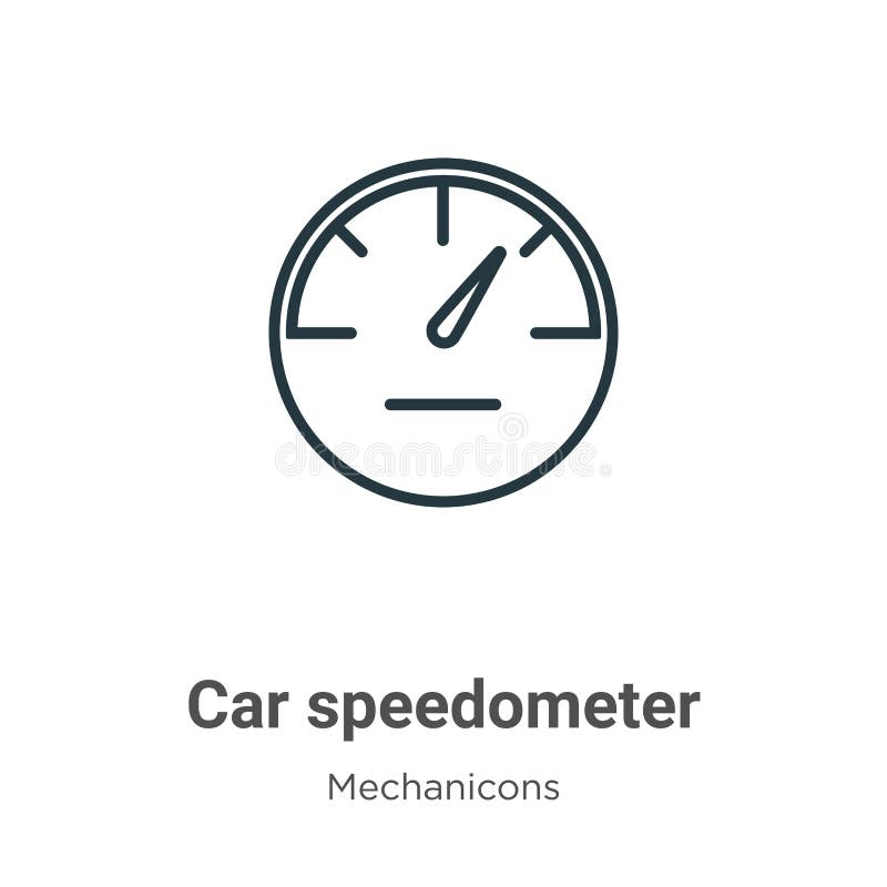 Car Speedometer Outline Vector Icon. Thin Line Black Car Speedometer ...