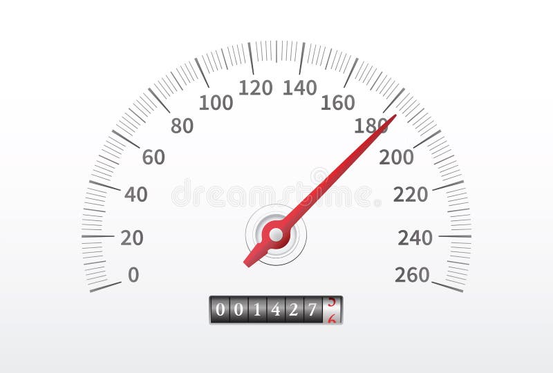 Car Speedometer. Realistic Speedometer with Speed Level Scale Isolated ...