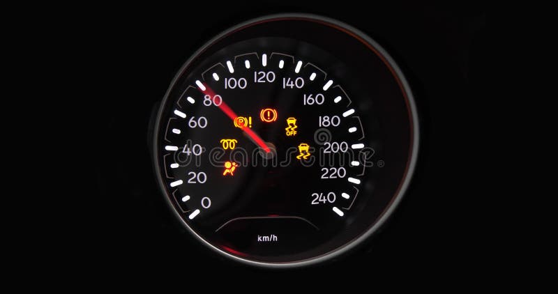 Car Speedometer, Safety Symbols, Fuel Level Stock Image - Image of ...