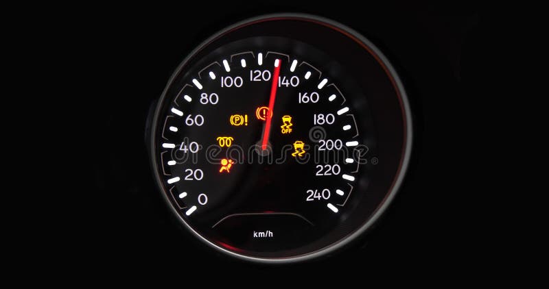 Car Speedometer, Safety Symbols, Fuel Level Stock Image - Image of land ...