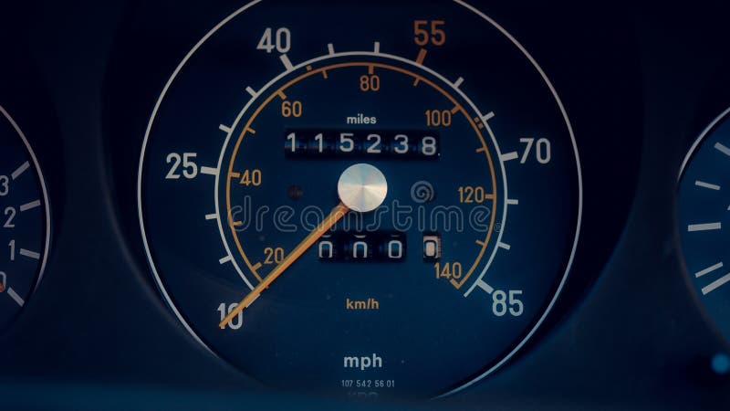 A Car Speedometer Shows the Speed of the Car at 10 Km H Stock Image ...