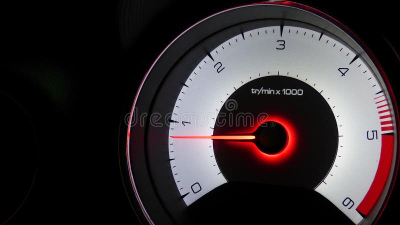 Car Speedometer Speed Gauge Red Hand White Dial Numbers Fast Too Stock ...