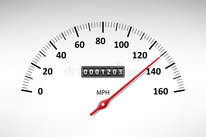 Car Speedometer with Speed Level Scale Isolated on White. Car ...