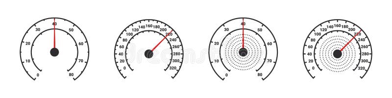 Car Speedometer with Speed Level Scale. Speedometer and Tachometer ...