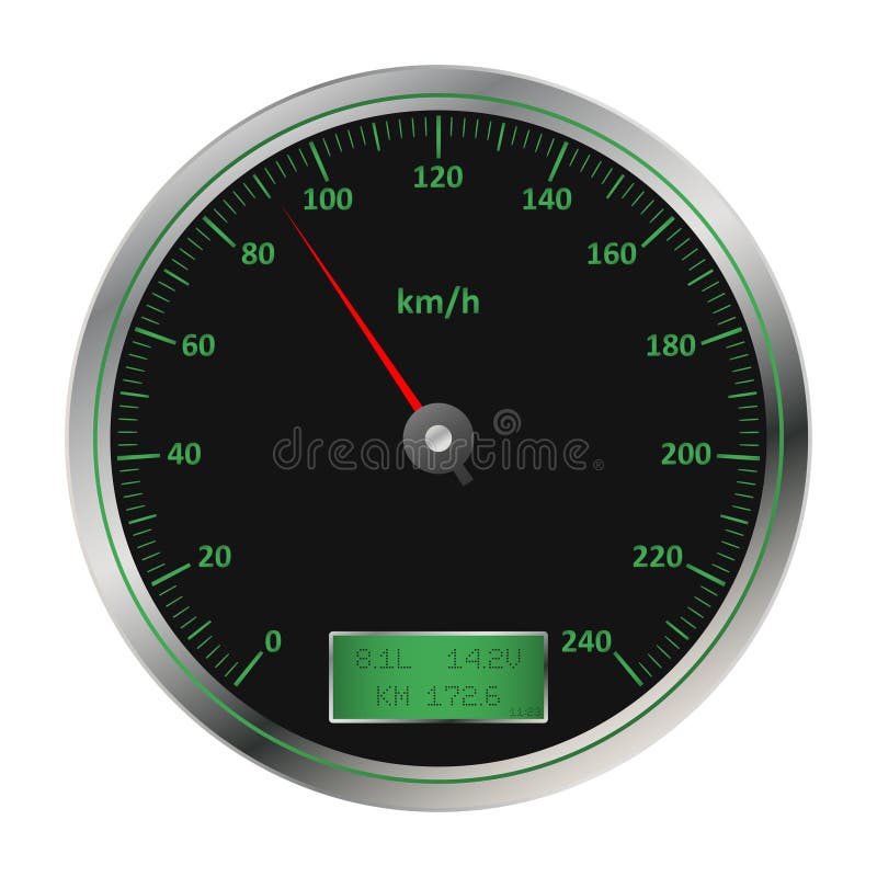 Car Speedometer with Speed Scale and Kilometer Counter. Vector. Stock ...
