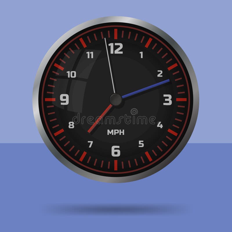 Car Speedometer Style Wall Clock Stock Vector - Illustration of ...