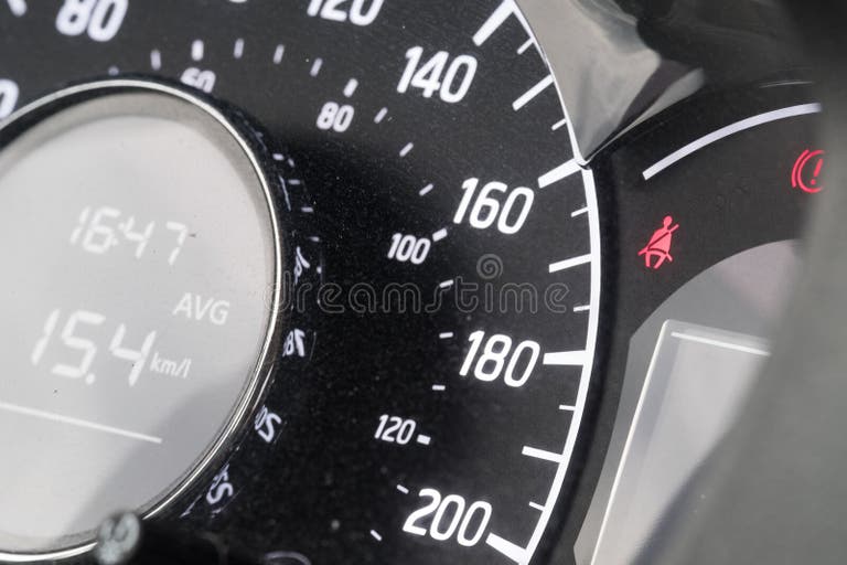 Car Speedometer and Tachometer Close-up, Highlighting Speed and ...