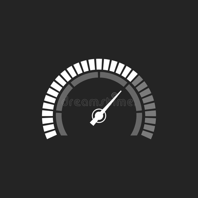 Car Speedometer, Vector Monochrome Gray Scale Semicircle Digital Gauge ...