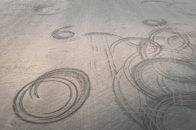 Car Spin Marks on Sand stock image. Image of outdoors - 202200207