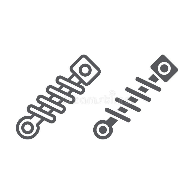 Car Spring Line and Glyph Icon, Auto and Repair, Absorber Sign, Vector ...