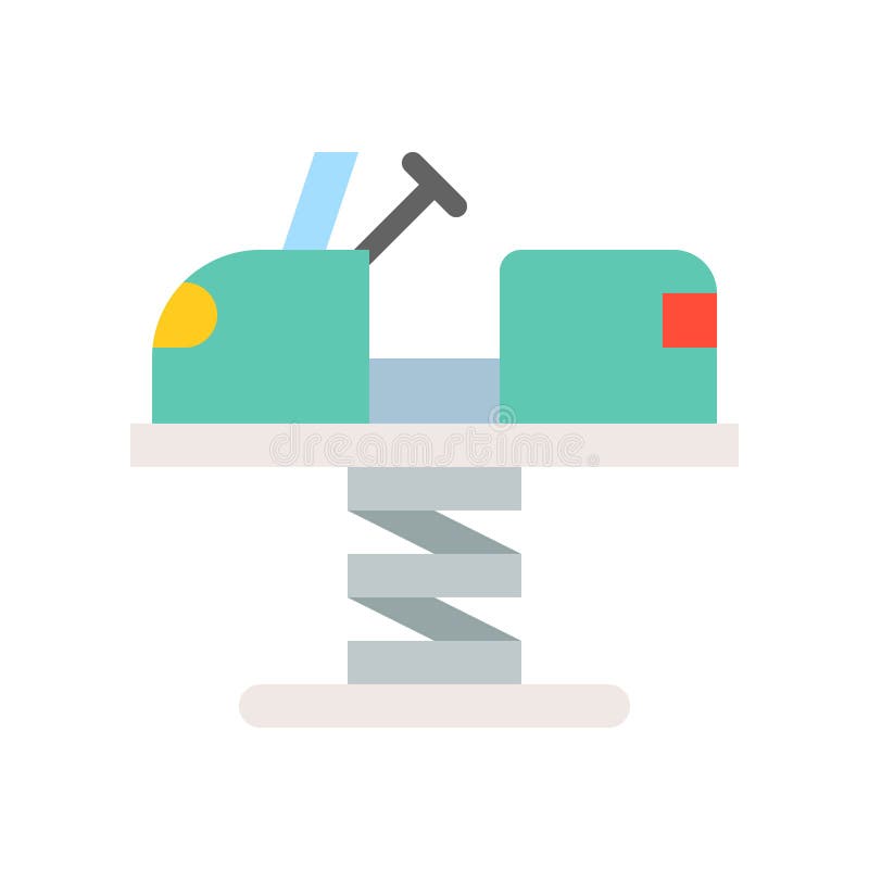Car Spring Rider Vector Icon, Amusement Park Related Flat Style Stock ...