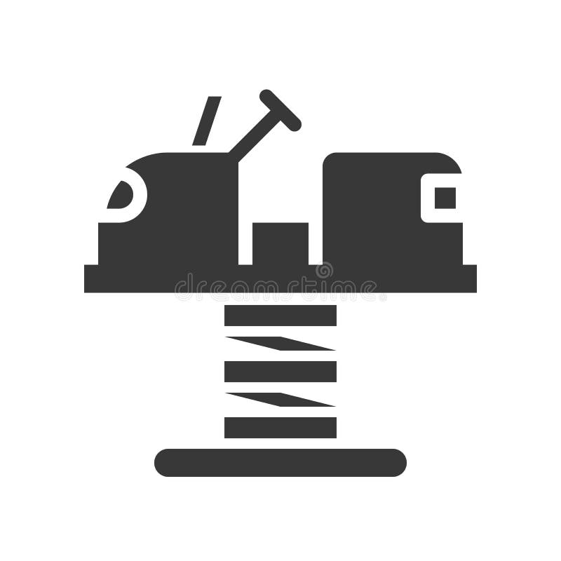 Car Spring Rider Vector Icon, Amusement Park Related Solid Style Stock ...