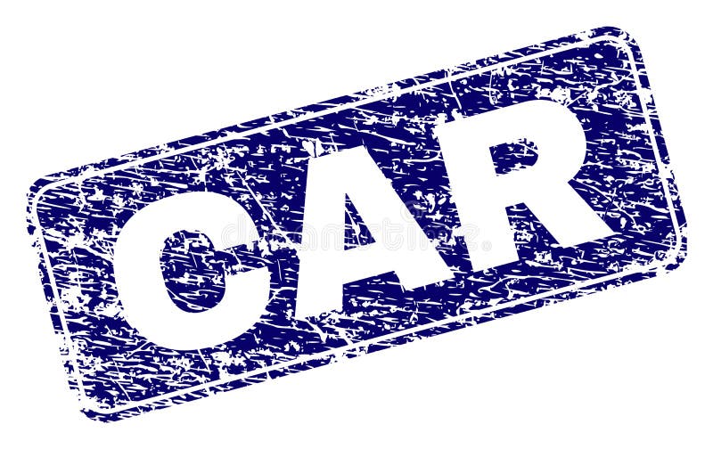 Grunge CAR Framed Rounded Rectangle Stamp Stock Vector - Illustration ...