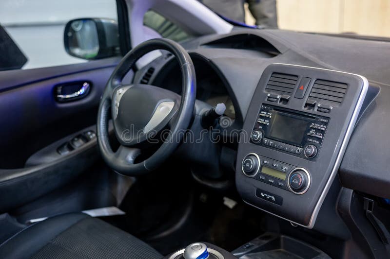 Car Starring Dashboard Panel Interior. Car Salon. Car Interior. Stock ...