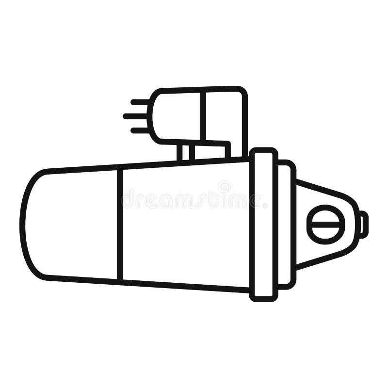 Car Starter Icon, Outline Style Stock Vector - Illustration of electric ...