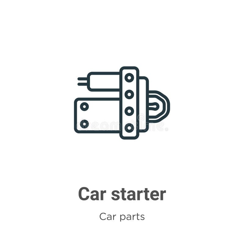 Car Starter Vector Icon on White Background. Flat Vector Car Starter ...