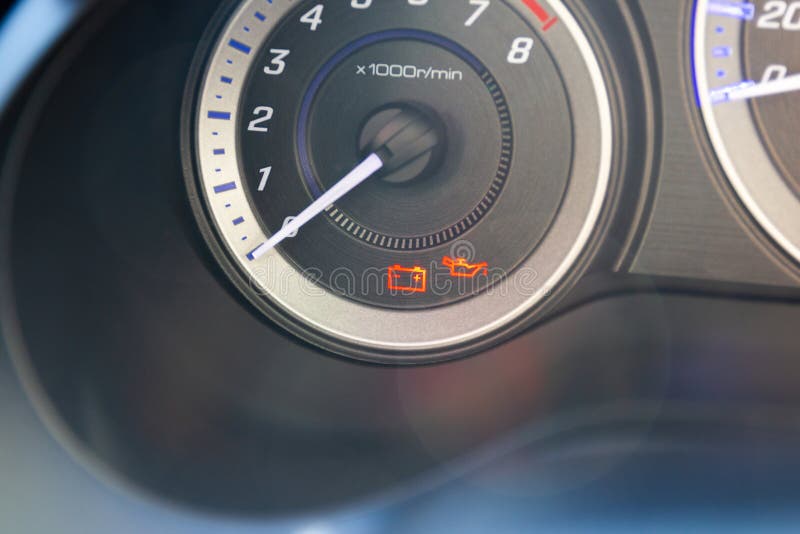 Car Status Display Show Battery Warning Light Stock Photo - Image of ...