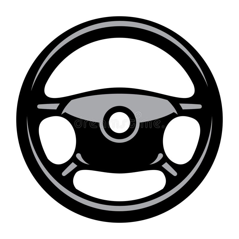 Car Steering Wheel with Gray Tint Stylized for Use As Design Template ...