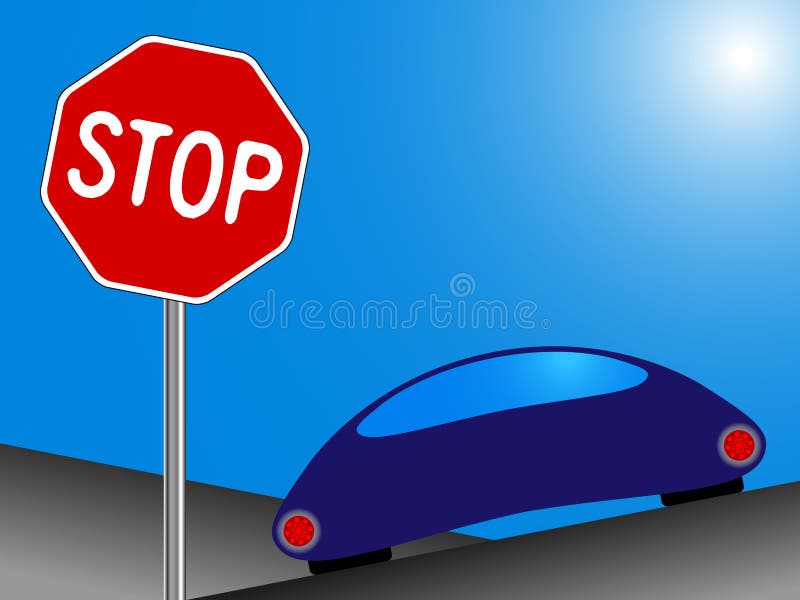 Car and stop stock vector. Illustration of traffic, safety - 18398597